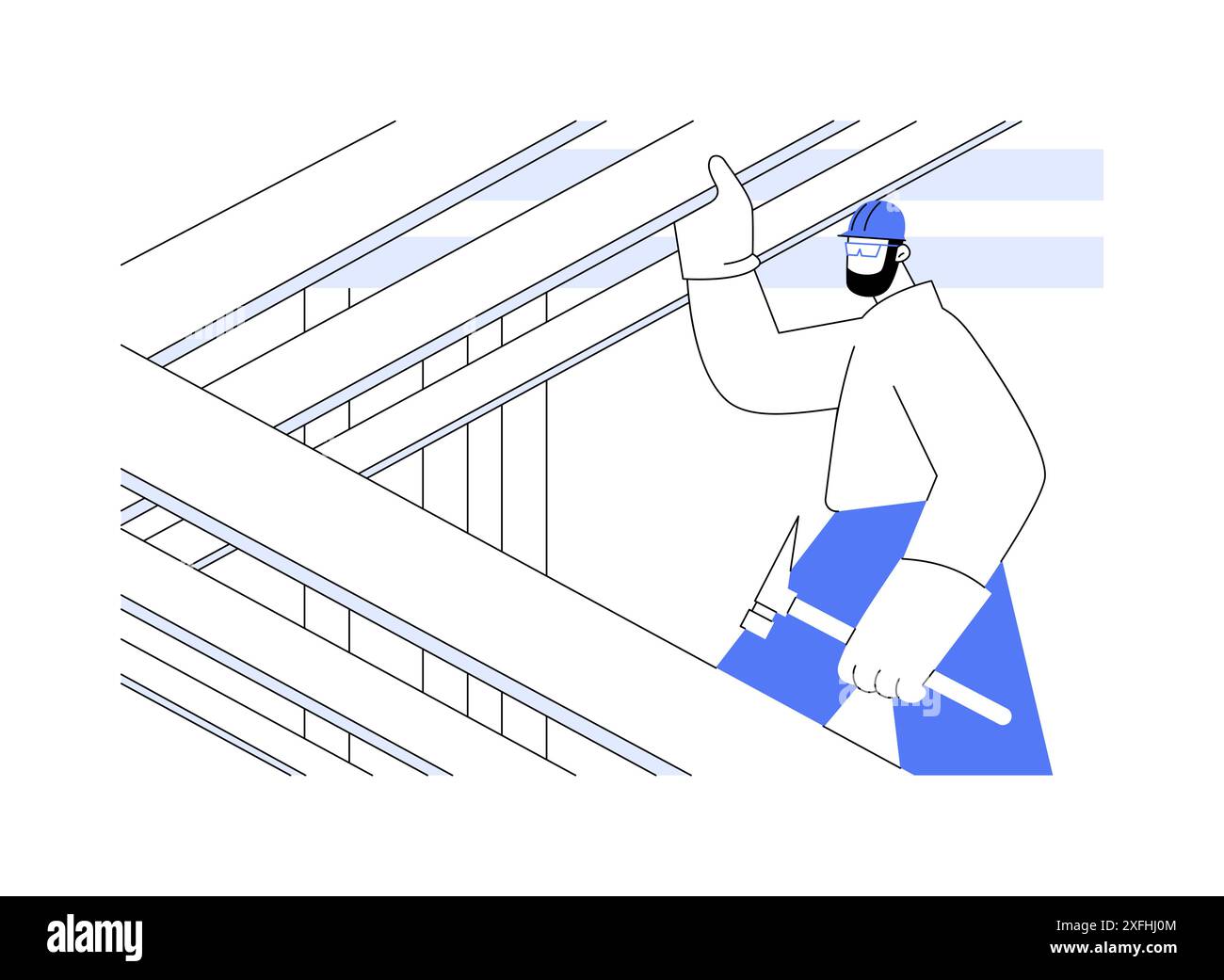 Installation of roof trusses abstract concept vector illustration Stock ...