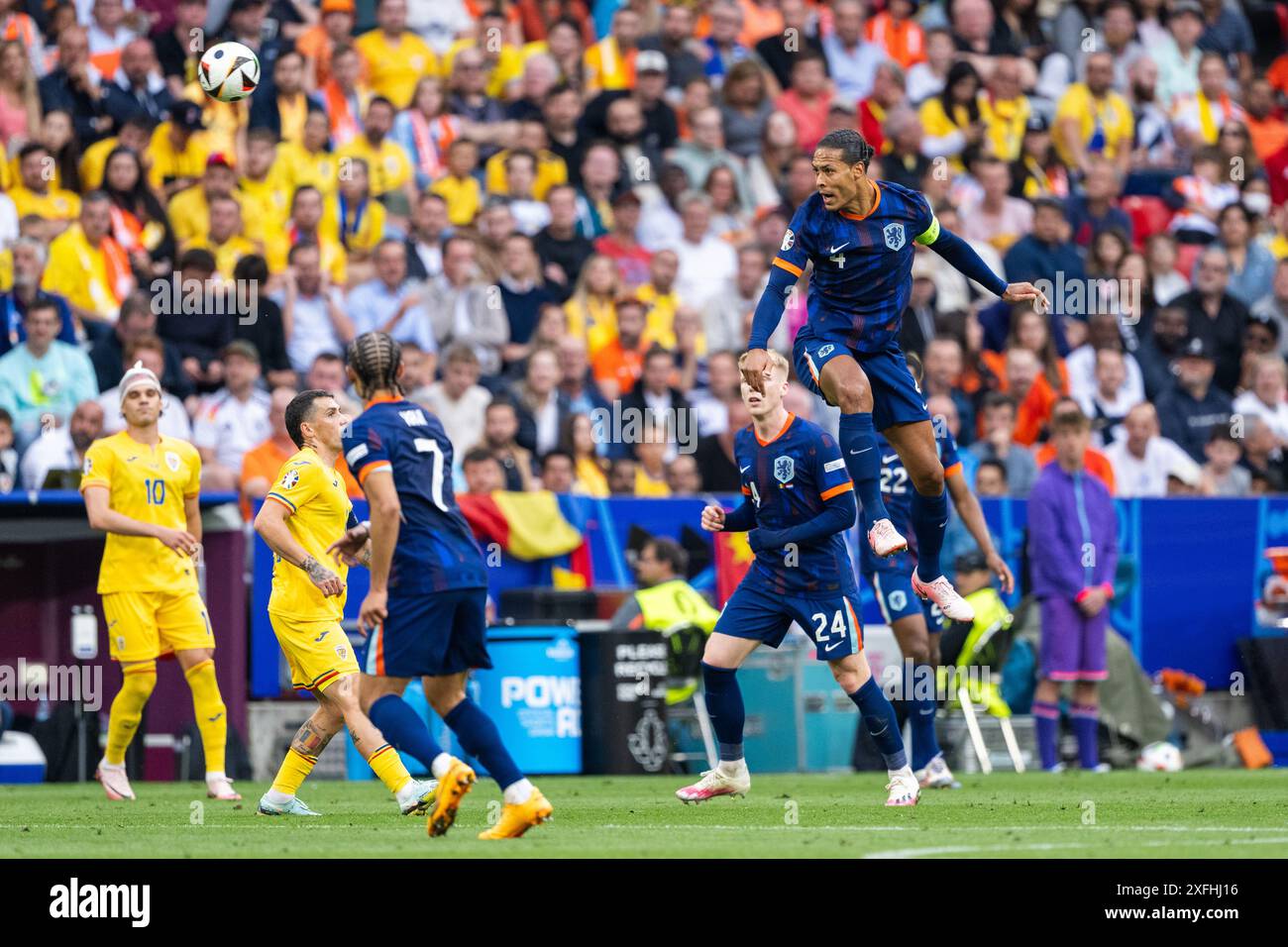 Munich, Germany. 02nd, July 2024. Virgil van Dijk (4) of the Netherlands seen during the UEFA ...