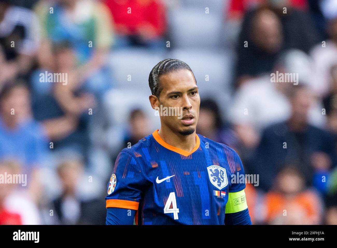 Munich, Germany. 02nd, July 2024. Virgil van Dijk (4) of the ...