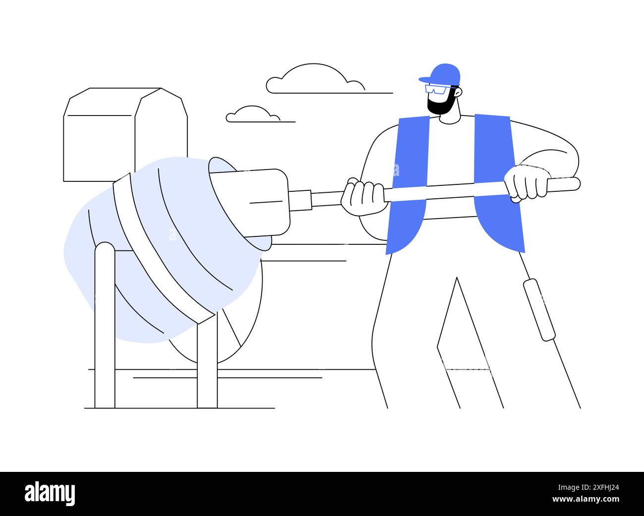 Mortar preparation abstract concept vector illustration Stock Vector ...