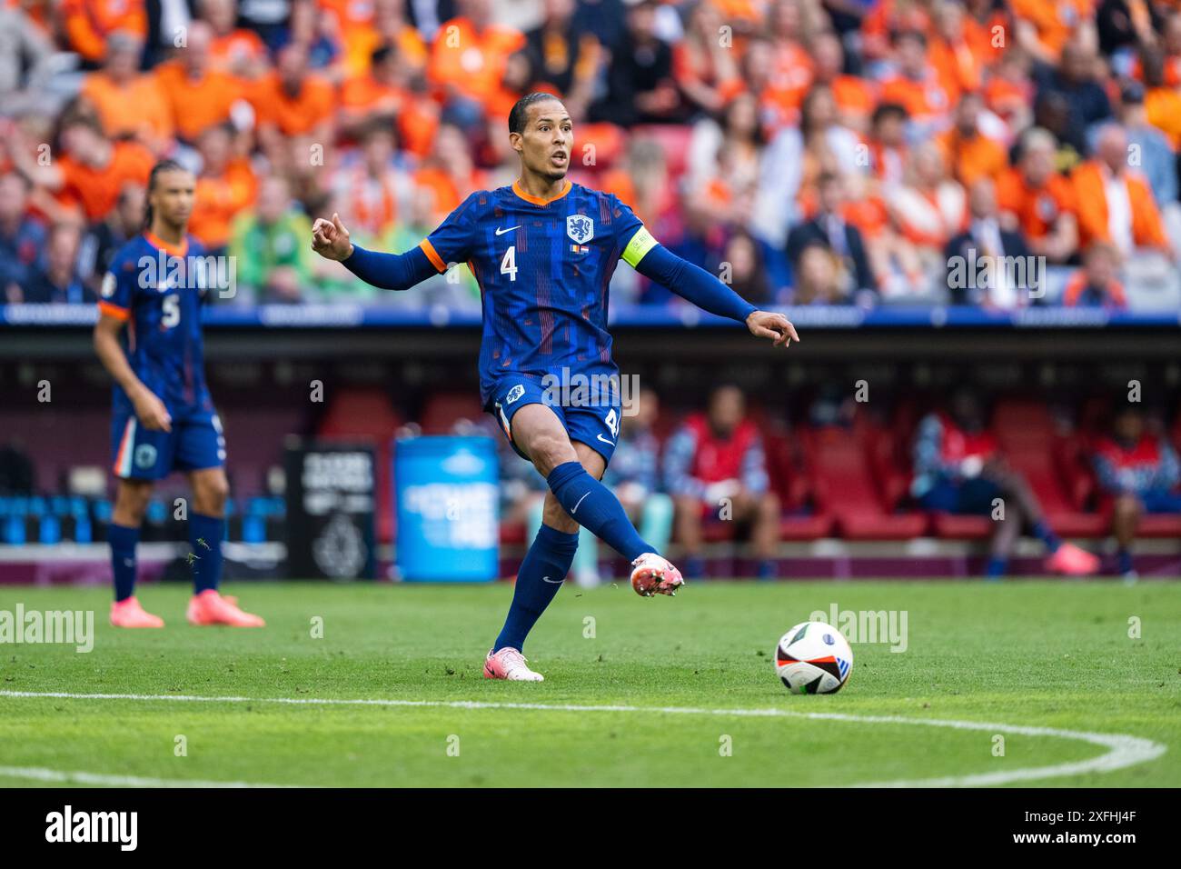 Munich, Germany. 02nd, July 2024. Virgil van Dijk (4) of the ...