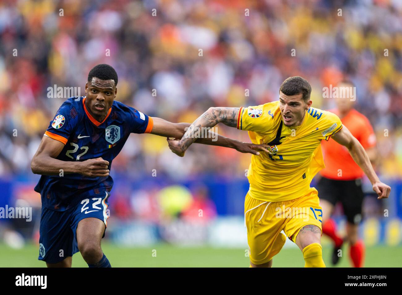 Munich, Germany. 02nd, July 2024. Denzel Dumfries (22) of the ...