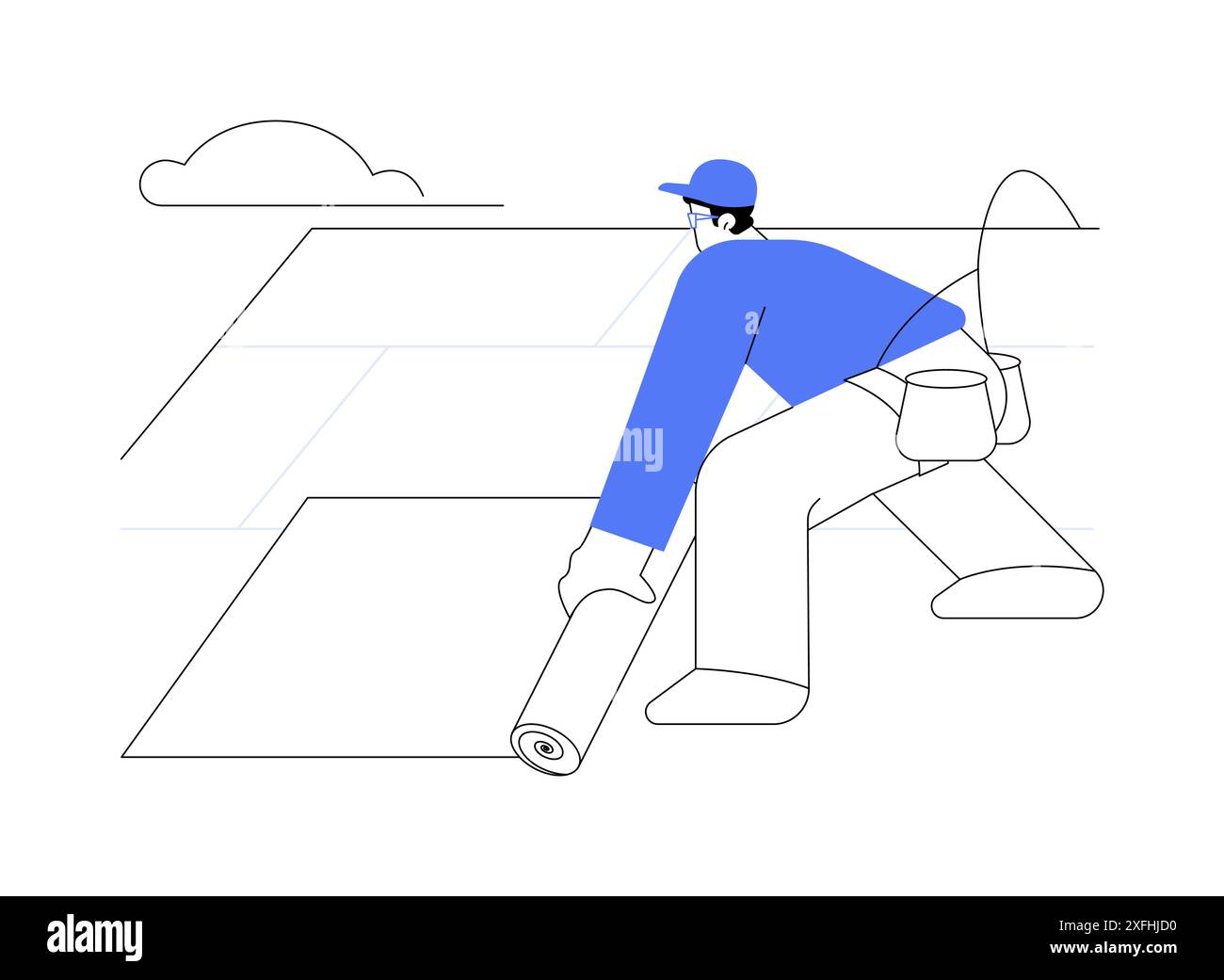 Installing roof underlayment abstract concept vector illustration Stock ...