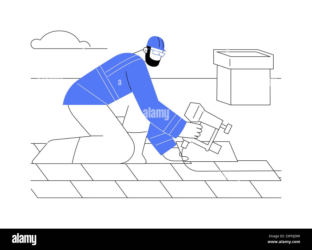 Installing roofing shingles abstract concept vector illustration Stock ...