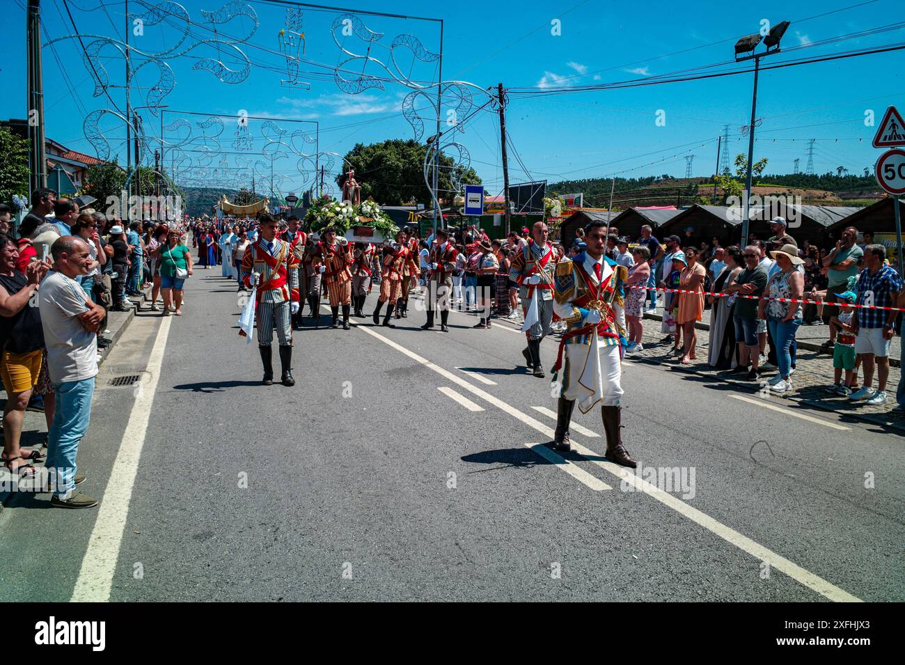 The religious procession during the "Bugiada e Mouriscada" festival in ...