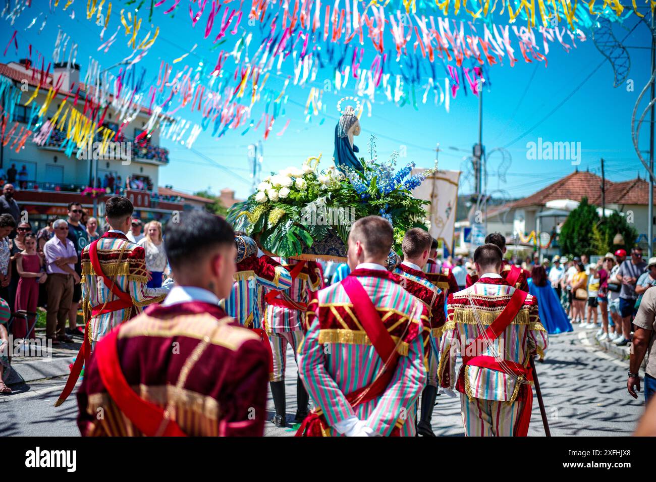 The religious procession during the "Bugiada e Mouriscada" festival in ...