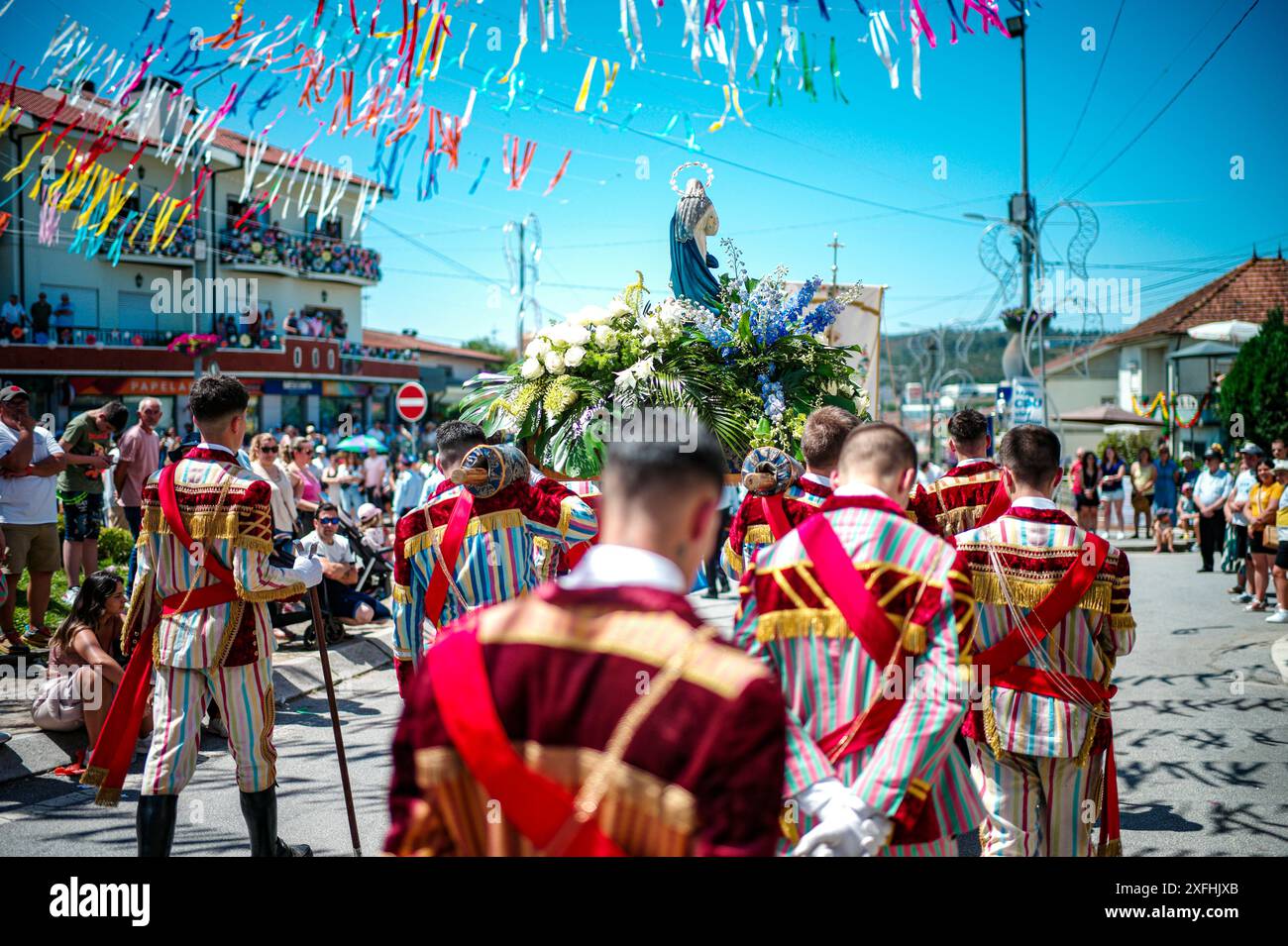 The religious procession during the "Bugiada e Mouriscada" festival in ...