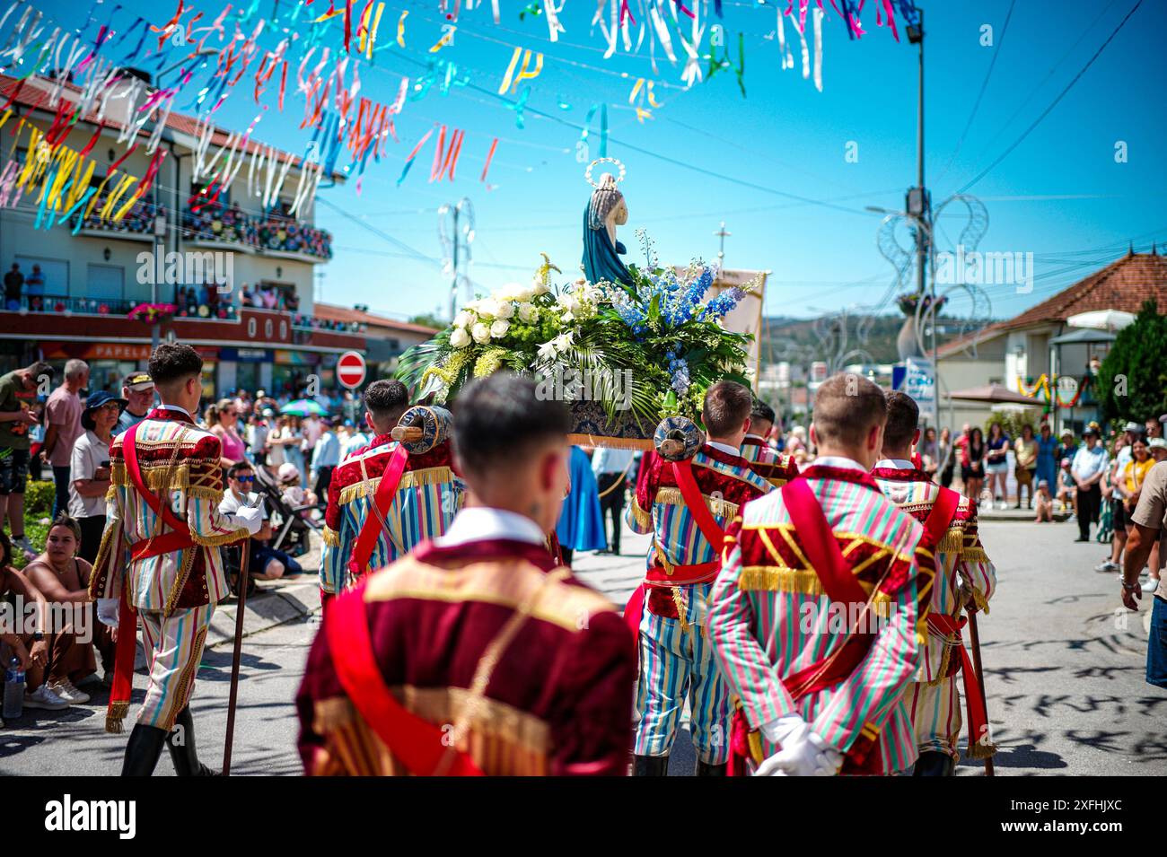 The religious procession during the "Bugiada e Mouriscada" festival in ...