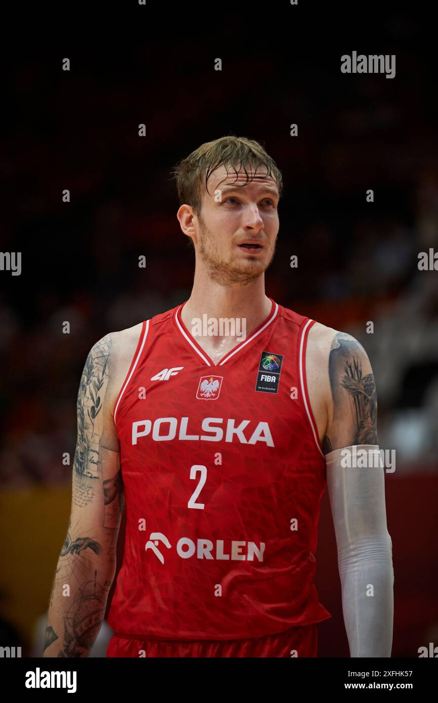 Aleksander Balcerowski from Poland team seen in action during the game ...