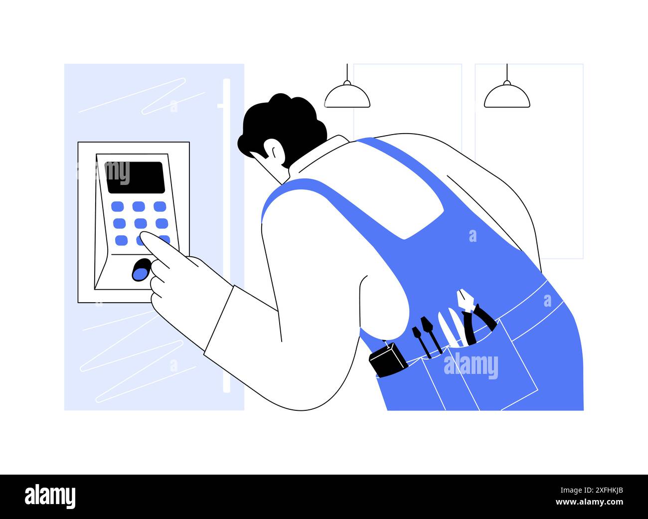 Smart access system installation abstract concept vector illustration ...