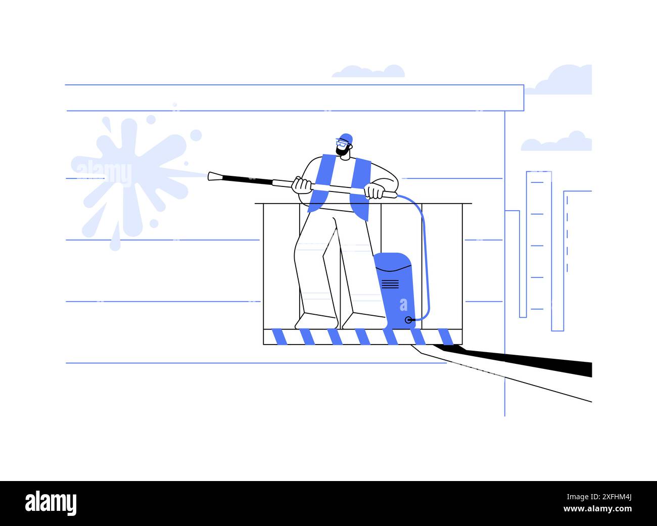 Pressure washing service abstract concept vector illustration Stock ...