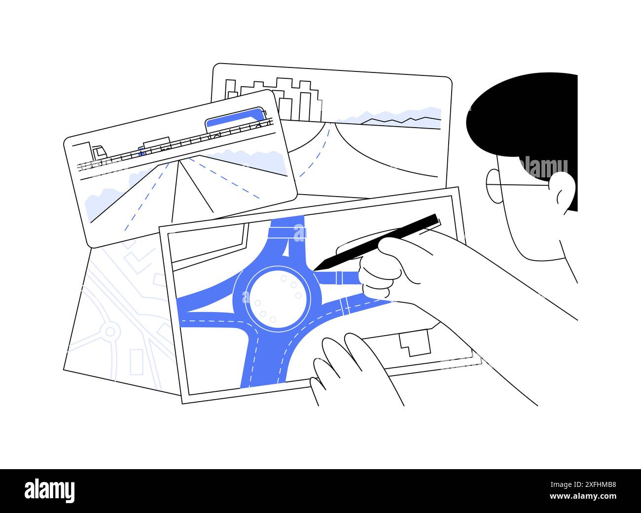 Road engineering abstract concept vector illustration Stock Vector ...