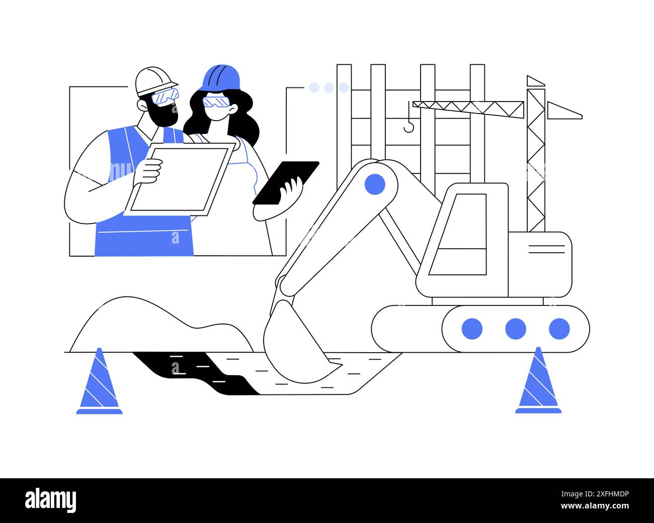 Excavation works abstract concept vector illustration Stock Vector ...