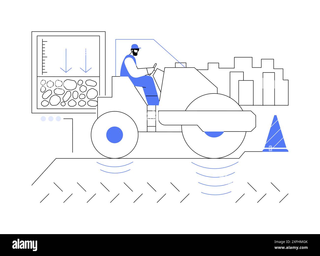 Compacting subgrade abstract concept vector illustration Stock Vector ...