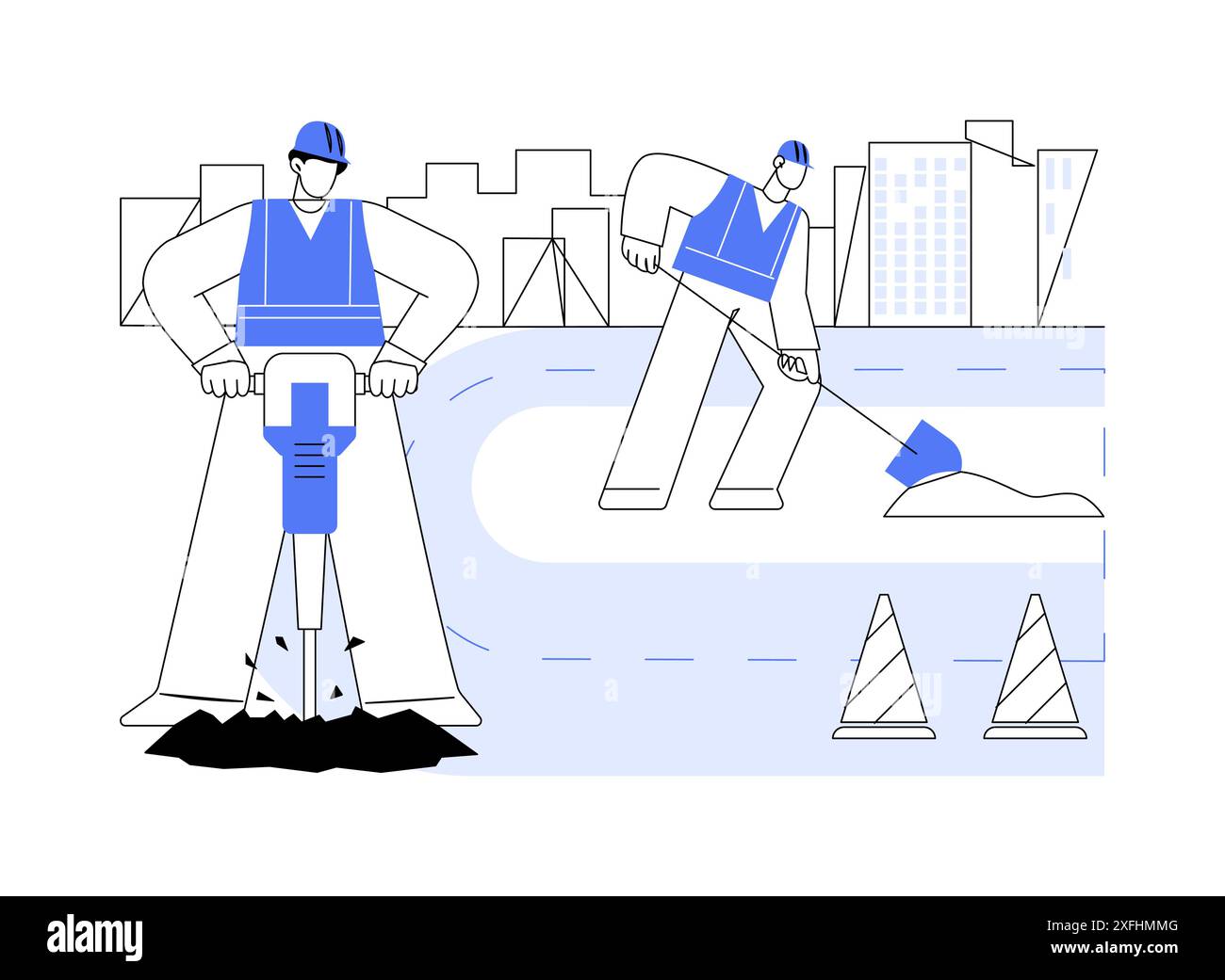Road maintenance work abstract concept vector illustration Stock Vector ...
