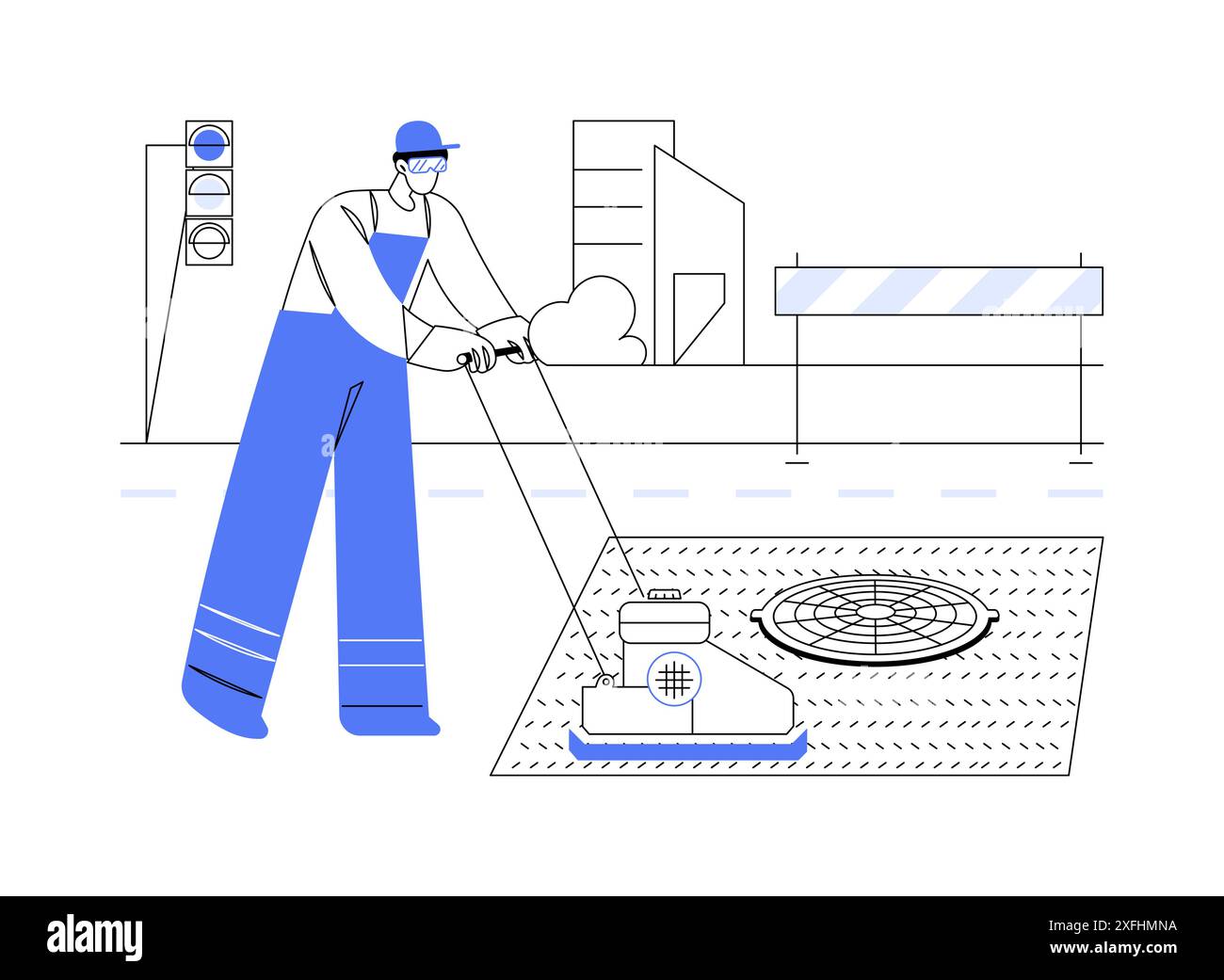 Pothole patching abstract concept vector illustration Stock Vector ...