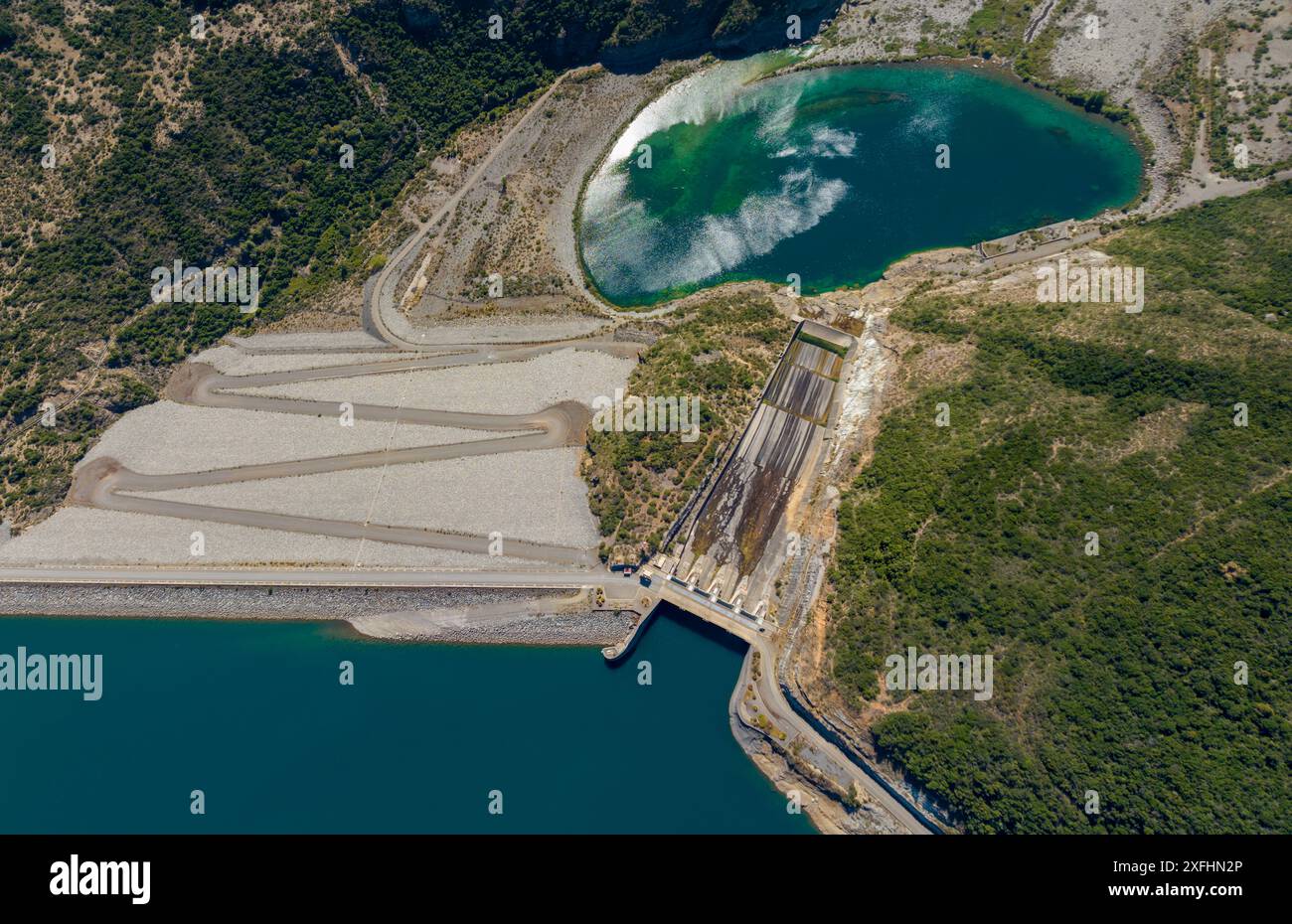Aerial view Machacura Dam in Region Maule, Chile Stock Photo - Alamy