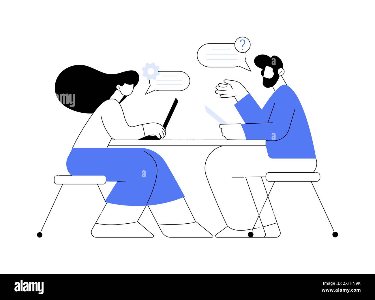 Interviewing a candidate abstract concept vector illustration Stock ...