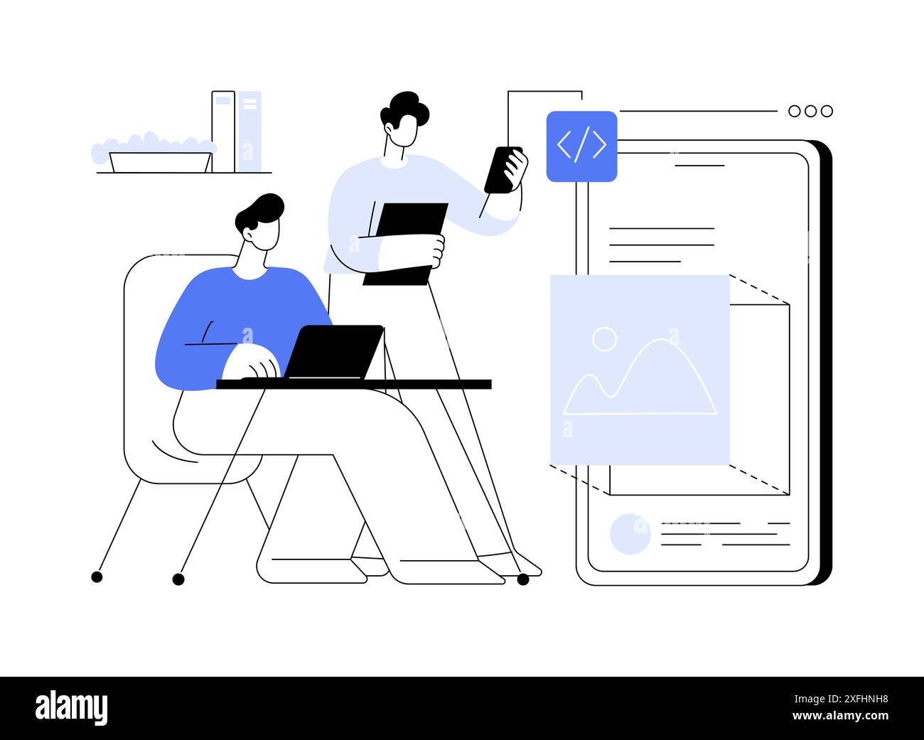 Mobile apps development abstract concept vector illustration Stock ...