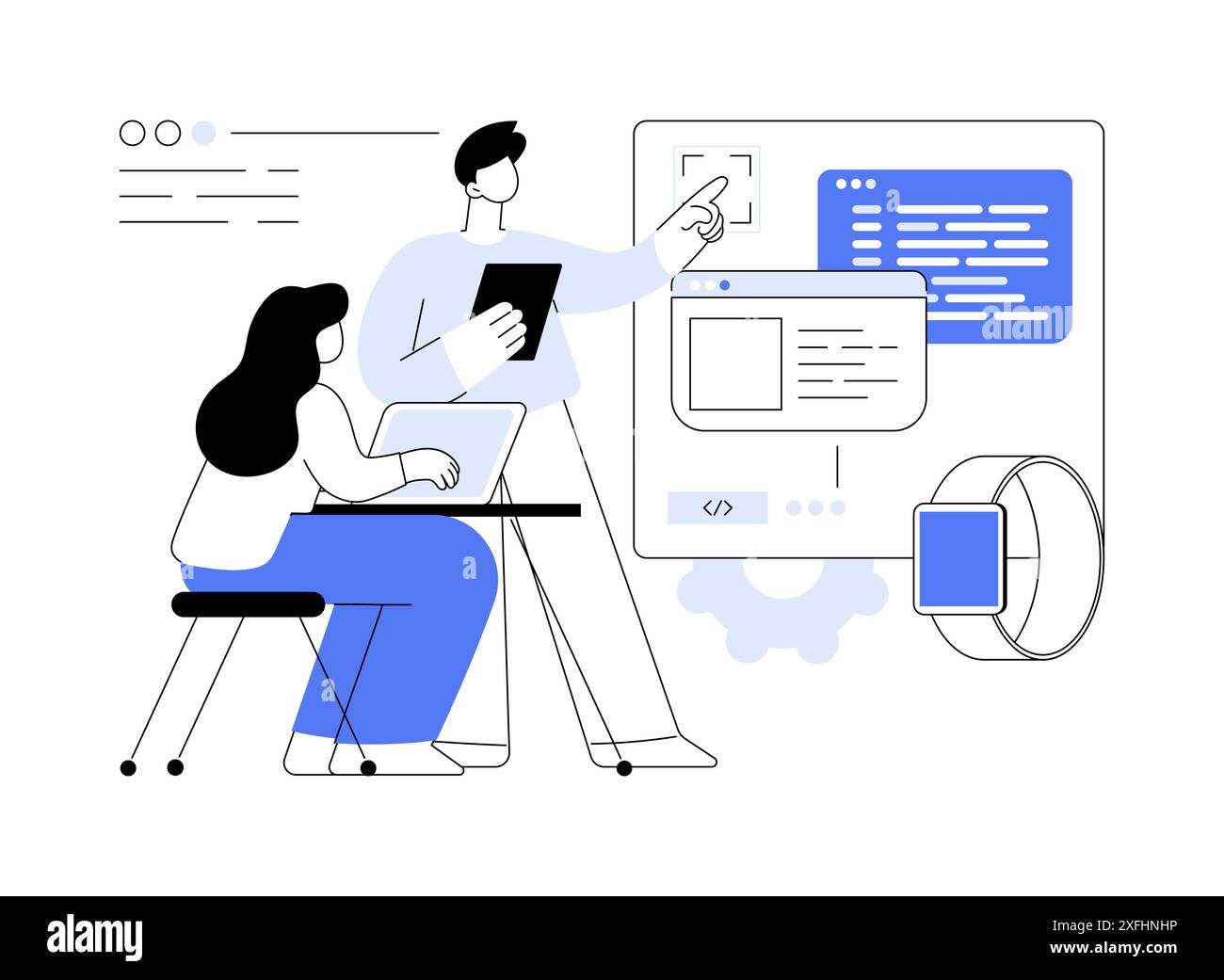 Wearable app development abstract concept vector illustration Stock ...