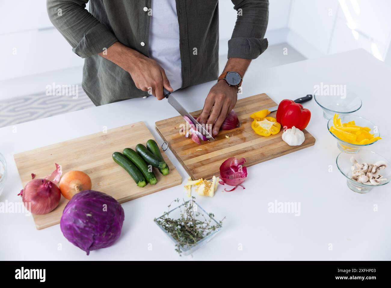 Kitchen countertop ingredients utensils hi-res stock photography and ...
