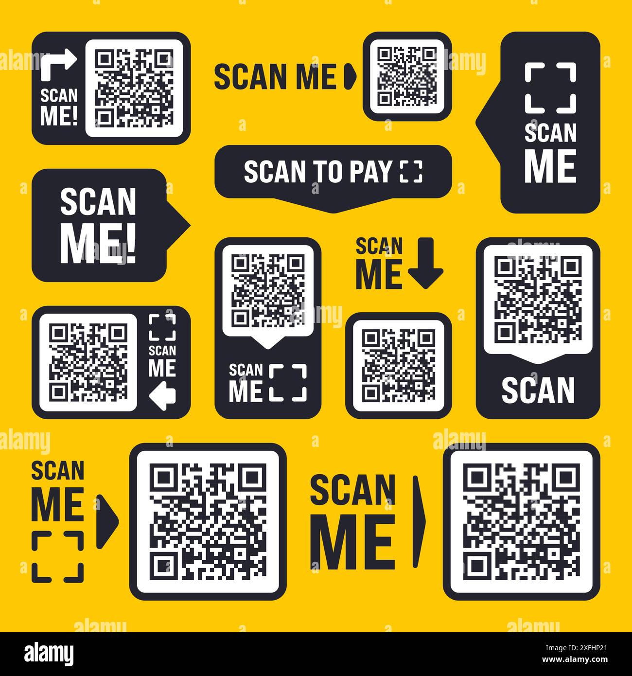 Scan me QR code sticker with text. Online payment. Special offer sale ...