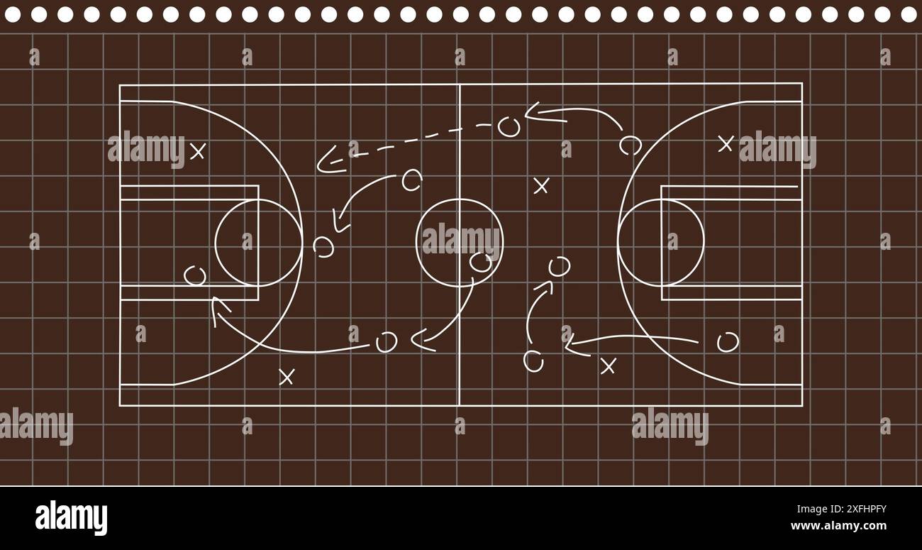 Image of game plan on brown background with lines Stock Photo - Alamy