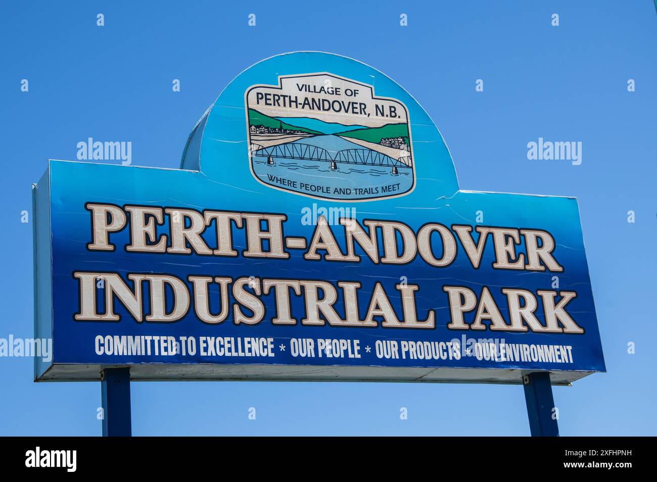 Perth-Andover Industrial Park sign on Industrial Park Street in New ...