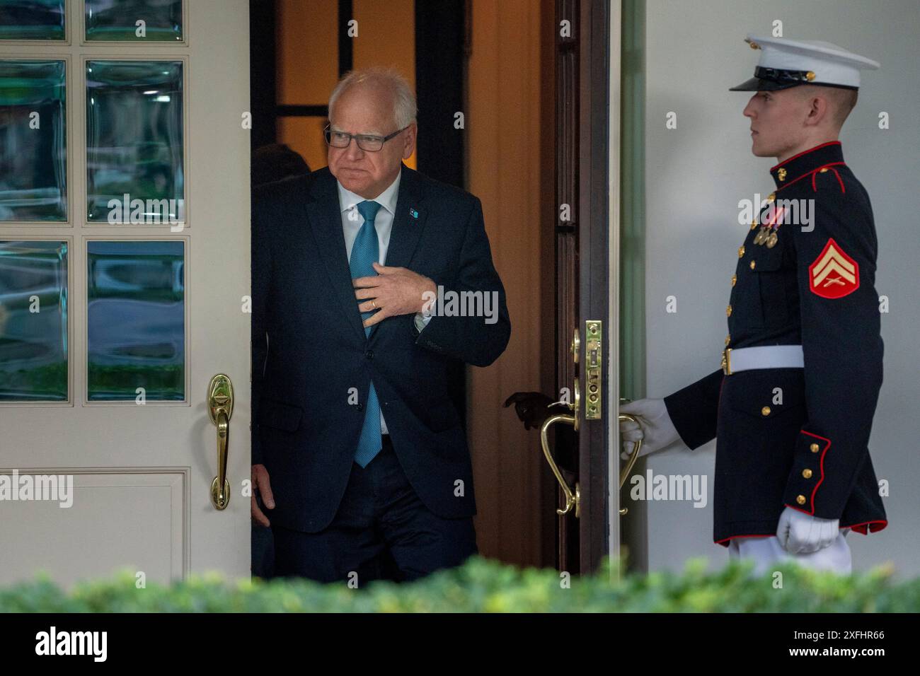 Gov. Tim Walz, Minnesota, Chair, Democratic Governors Association walks ...