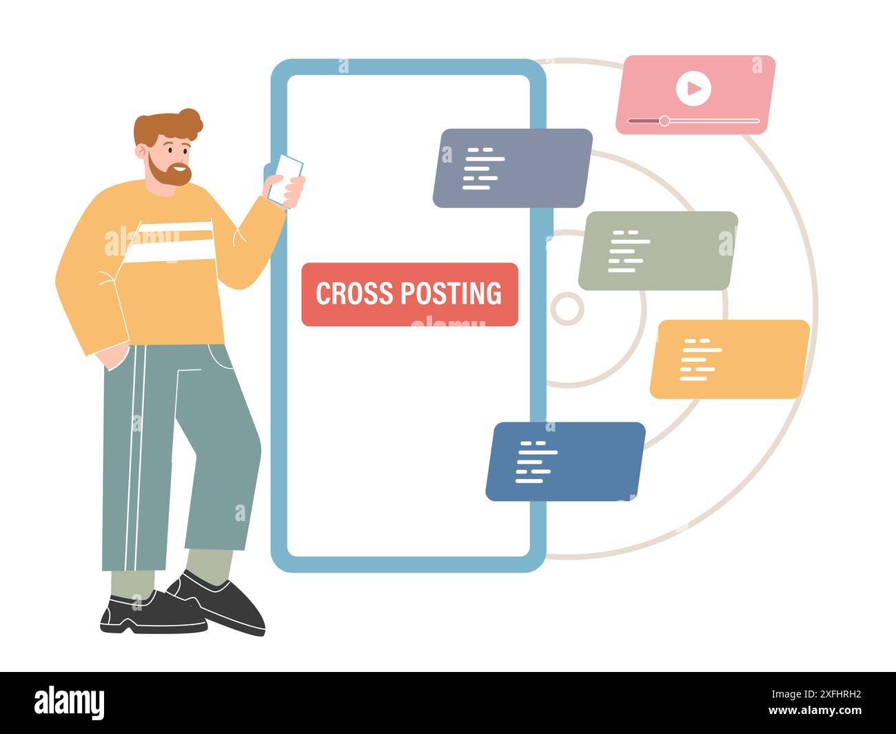 cross posting share same content to multiple platform channel to engage ...