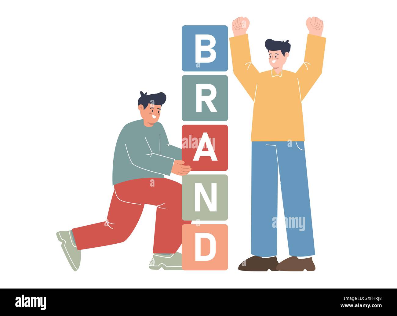 Branding concept building brand company product coworker build stack ...