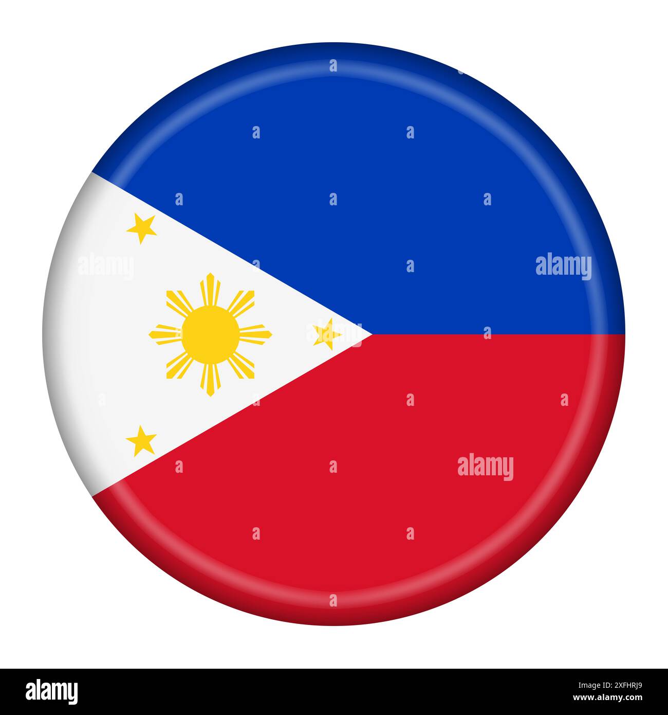 Philippines flag button with clipping path Stock Photo - Alamy