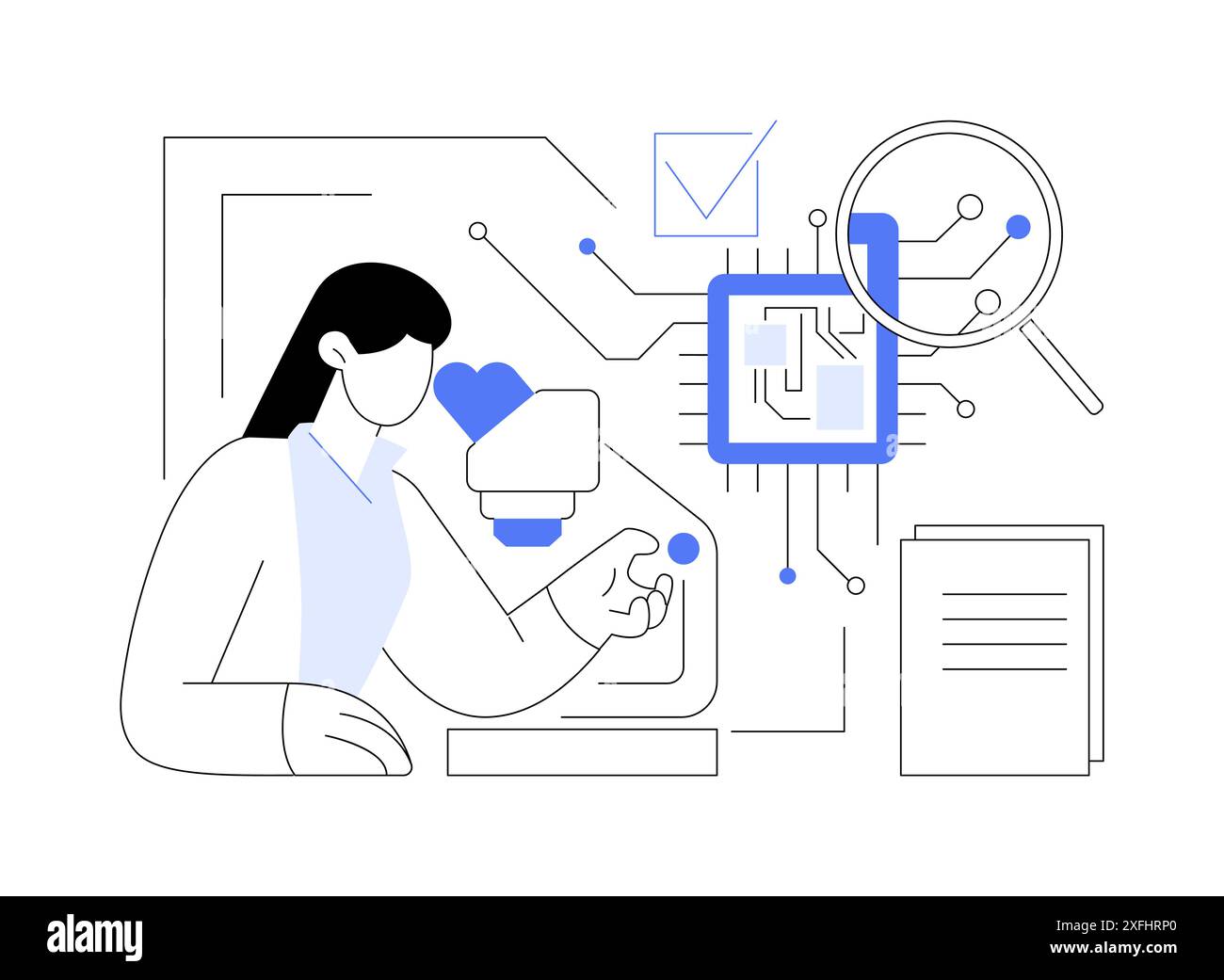 Circuit boards inspection abstract concept vector illustration Stock ...