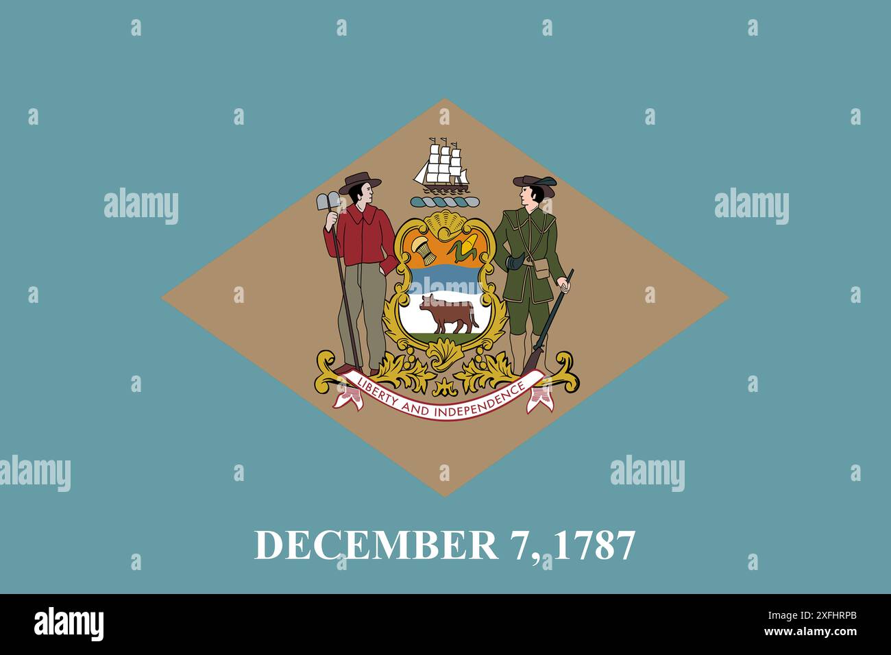 Delaware State Flag background illustration Stock Photo - Alamy