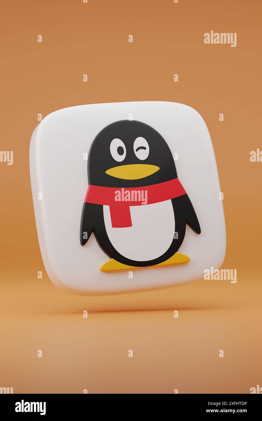 Buenos Aires, Argentina - June 22th 2024: QQ three-dimensional logo on ...