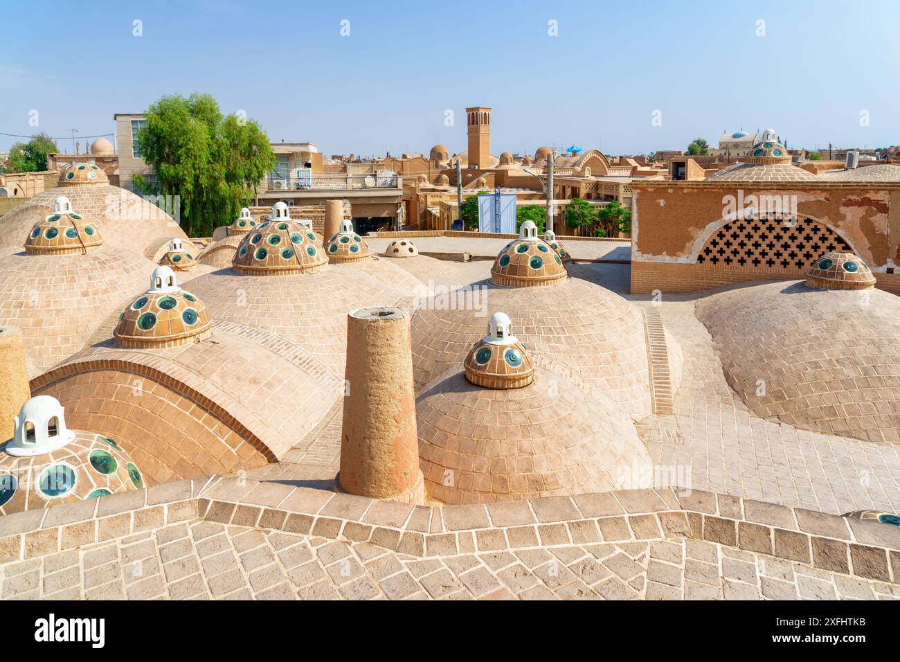 Wonderful view of domes with convex glasses on scenic roof of Sultan ...