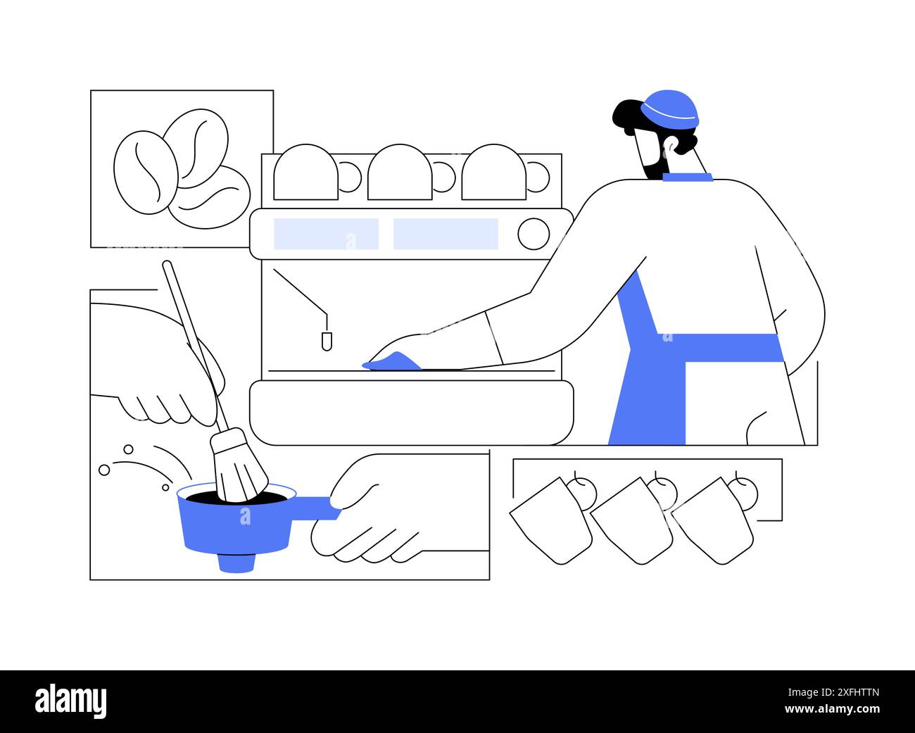 Cleaning coffee machine abstract concept vector illustration Stock ...