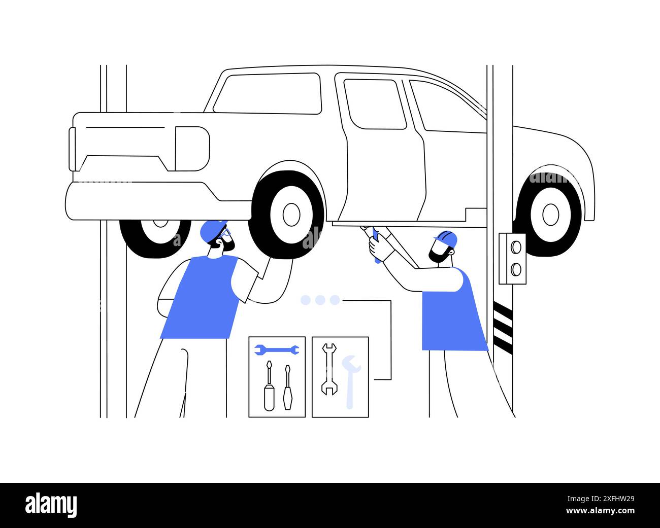 Car assembly check abstract concept vector illustration Stock Vector ...