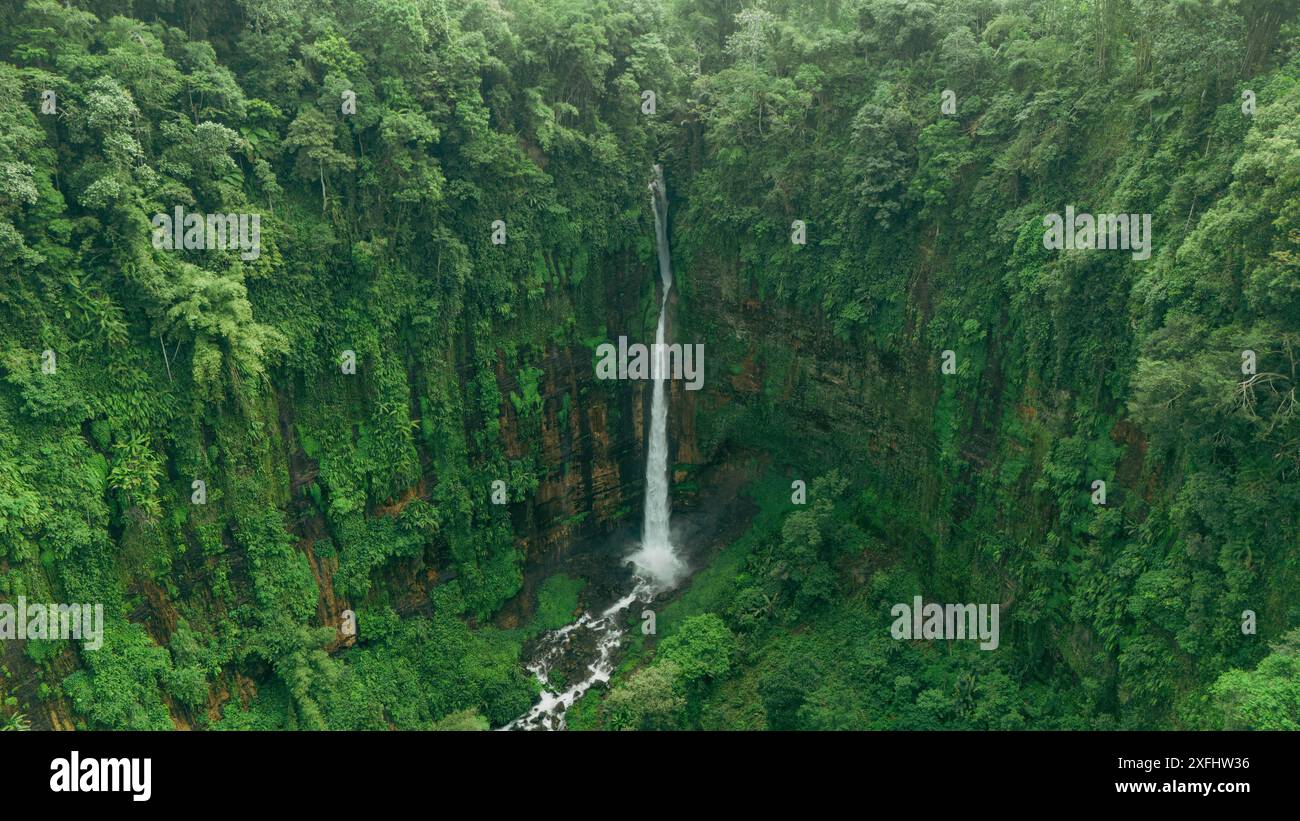 Aerial view lush waterfall hi-res stock photography and images - Alamy