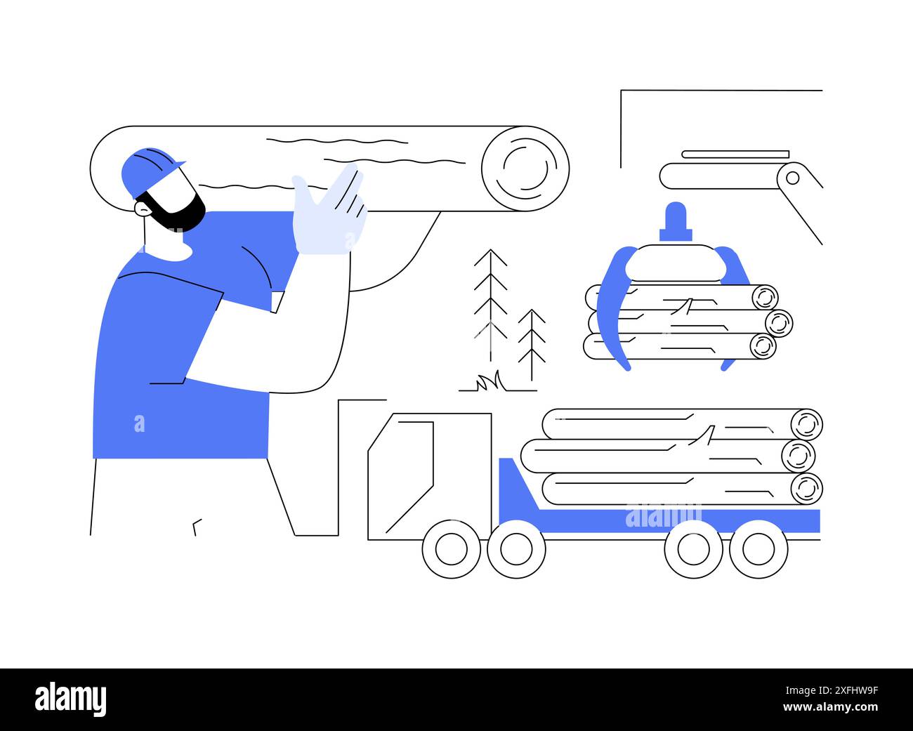 Loading trees abstract concept vector illustration Stock Vector Image ...