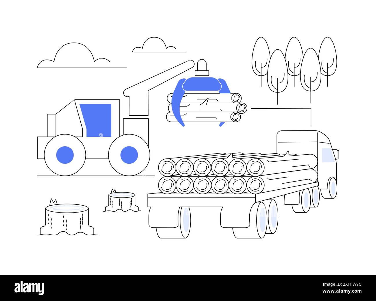 Timber transportation abstract concept vector illustration Stock Vector ...