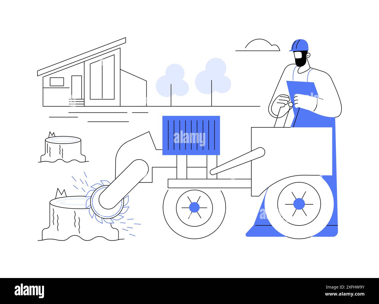 Stump removal abstract concept vector illustration Stock Vector Image ...