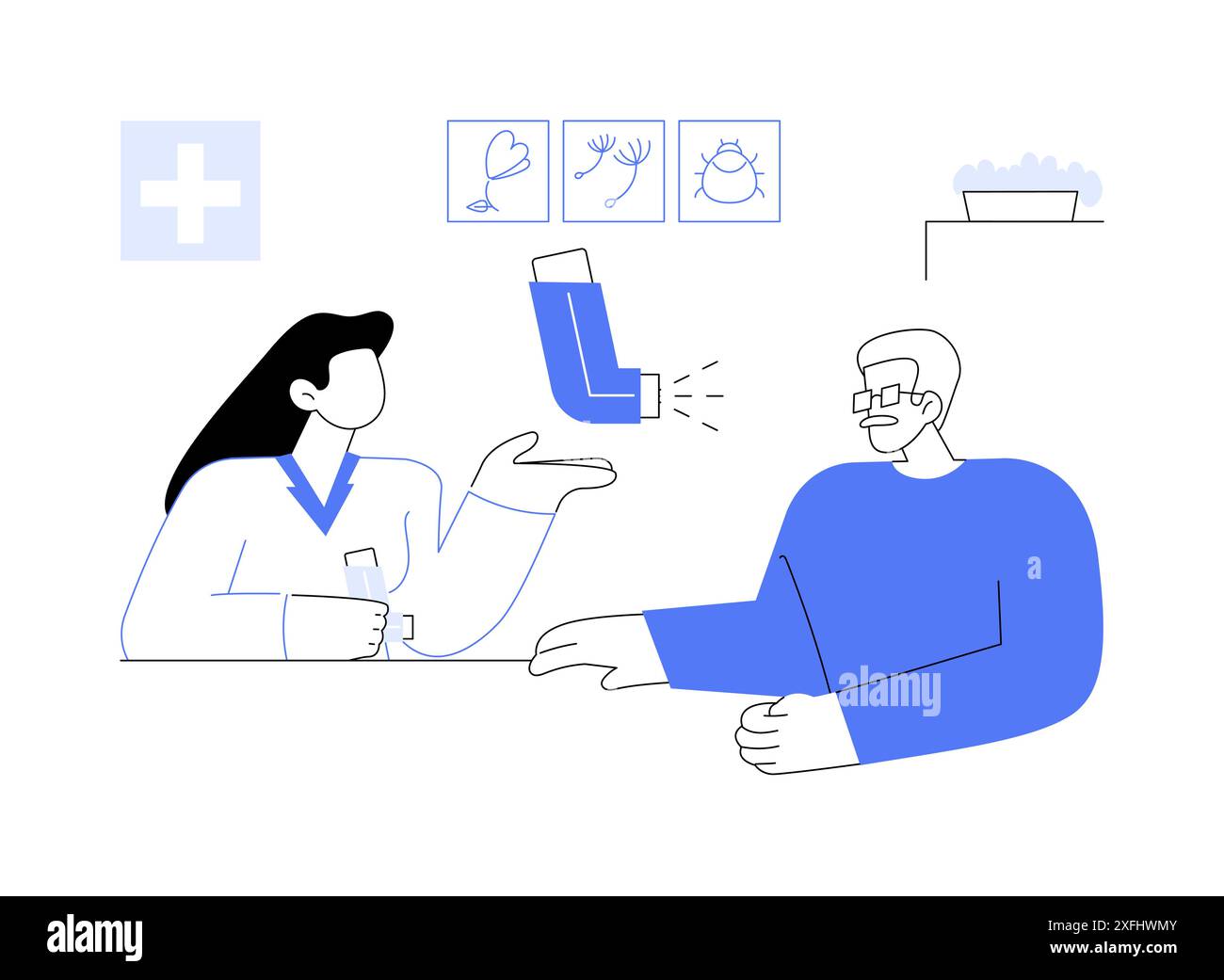 Asthma management abstract concept vector illustration Stock Vector ...