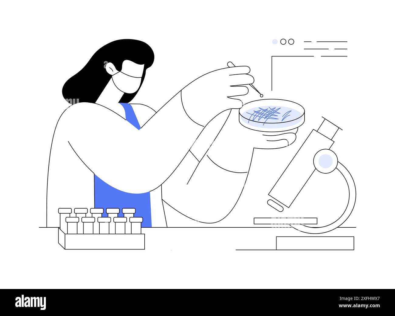 Bacterial culture test abstract concept vector illustration Stock ...