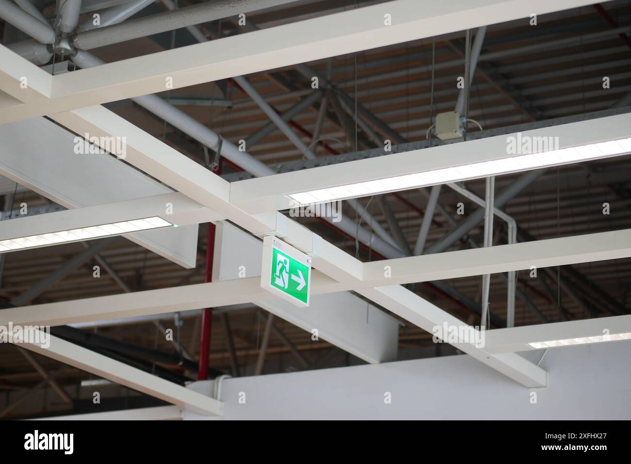 emergency exit door inside of a building Stock Photo - Alamy