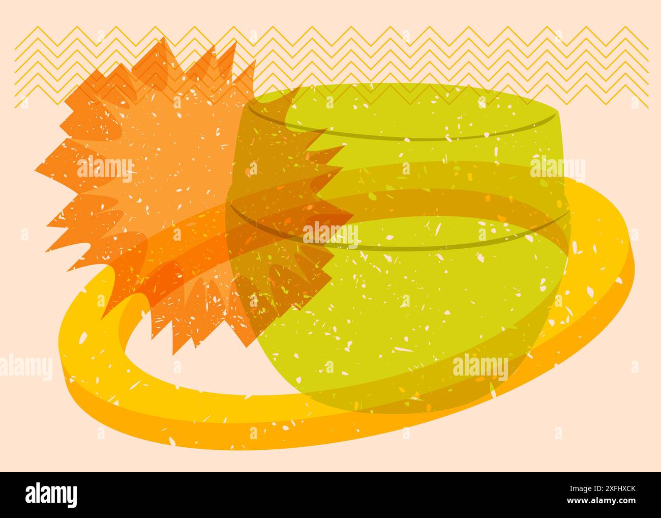 Risograph Face cream container with geometric shapes. Objects in trendy ...