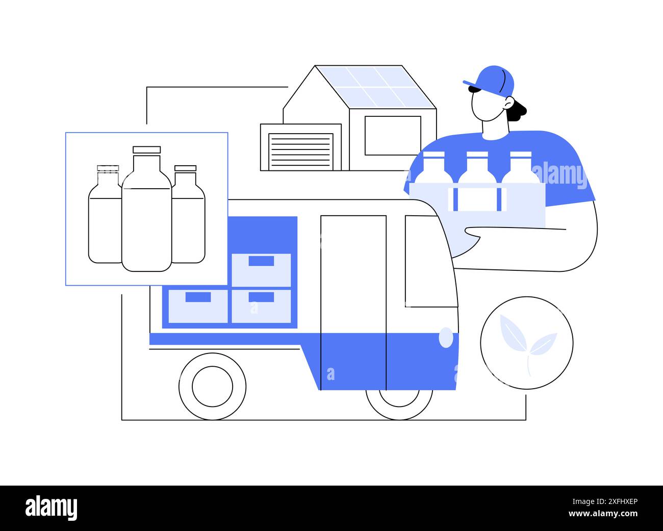 Electric milk float abstract concept vector illustration Stock Vector ...