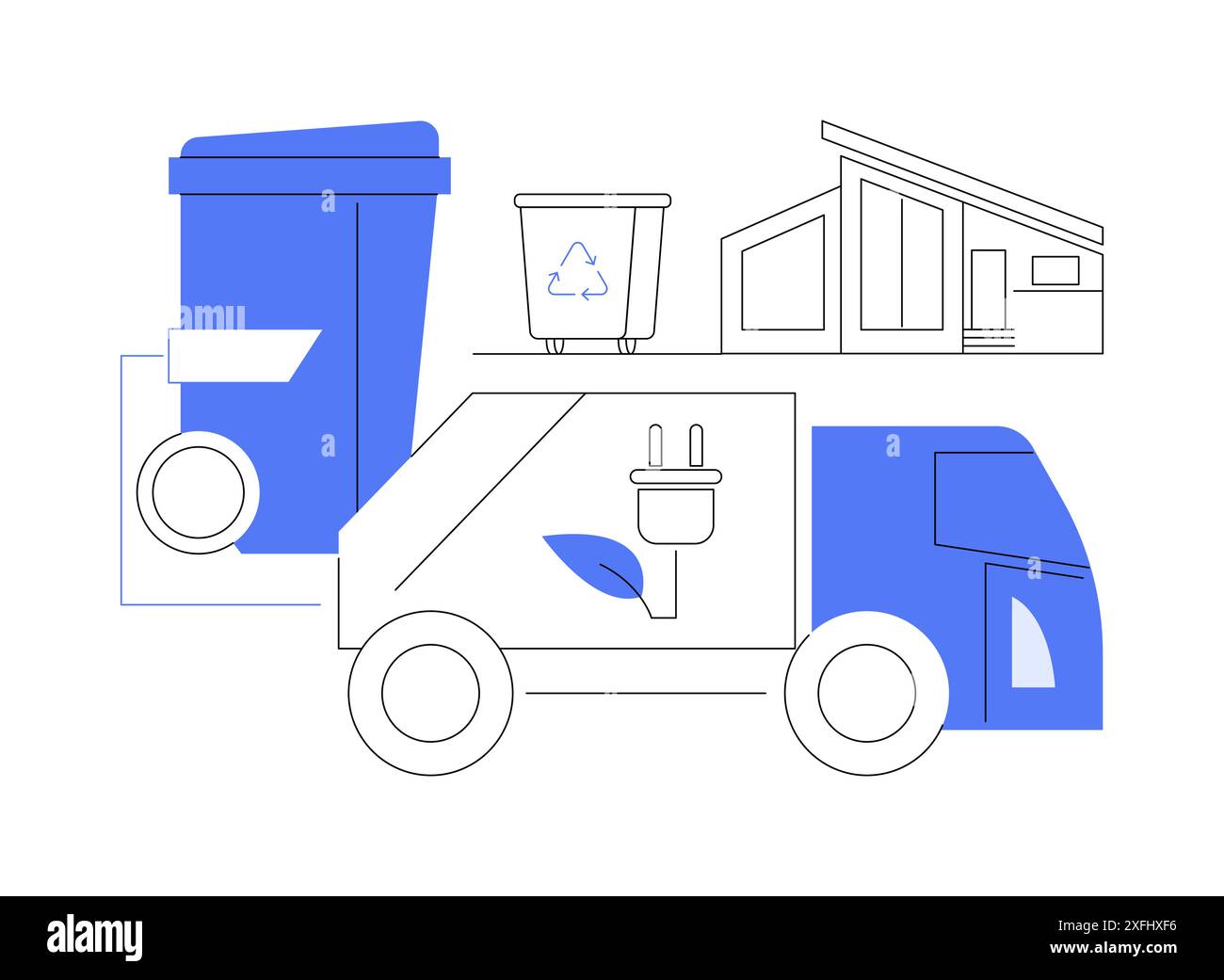 Electric garbage truck abstract concept vector illustration Stock ...