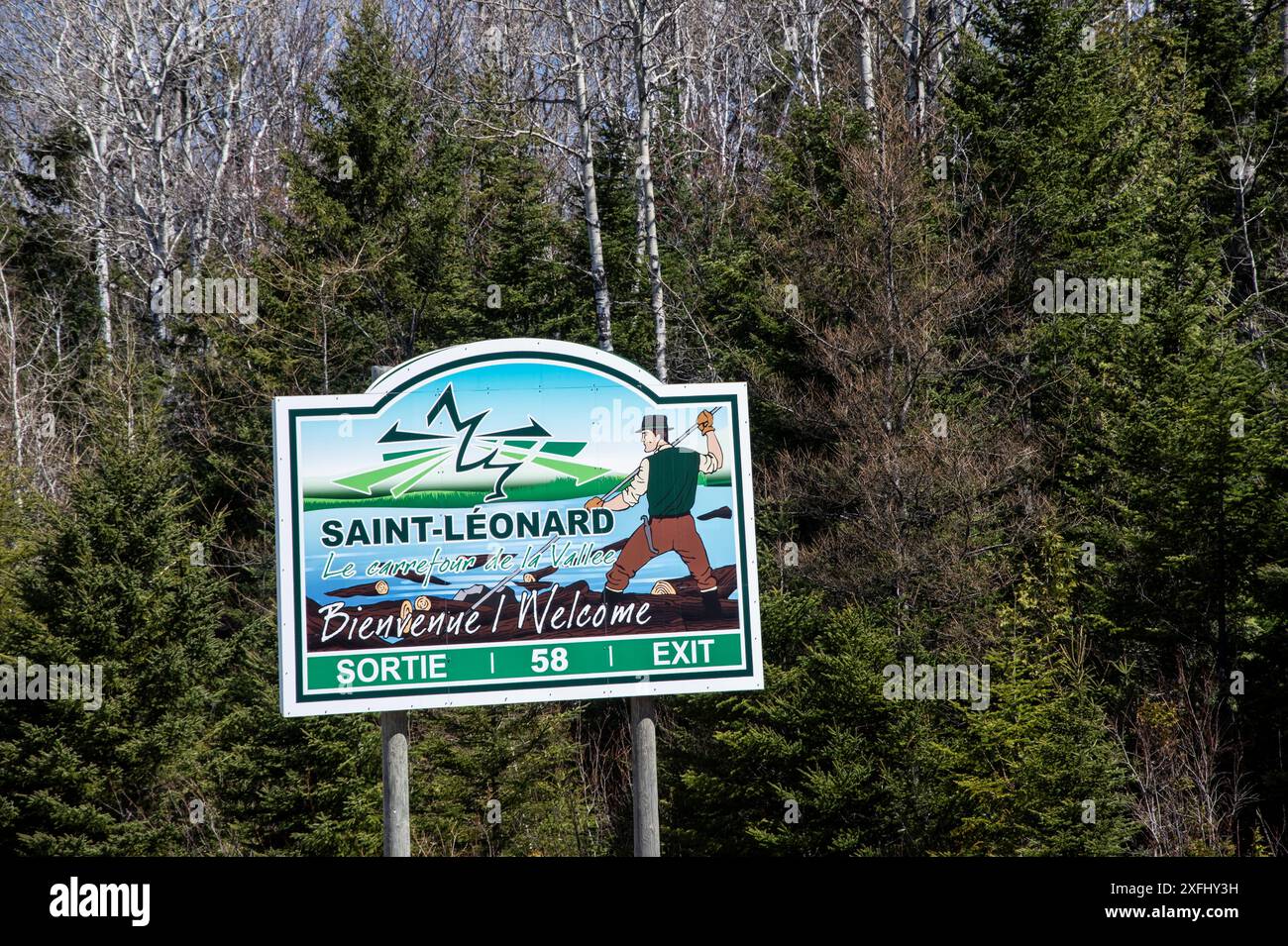 Welcome to Saint-Leonard sign on the Trans Canada highway in New ...