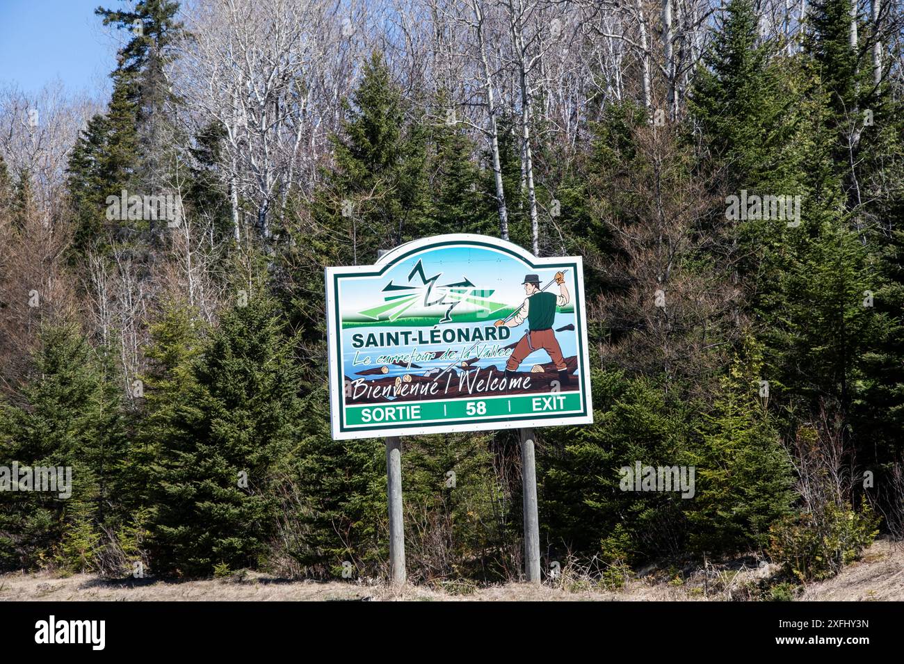 Welcome to Saint-Leonard sign on the Trans Canada highway in New ...
